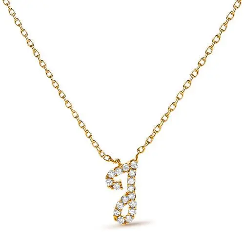 HAUS OF BRILLIANCE 10k Gold Diamond Accent Initial Pendant Necklace - Yellow | J